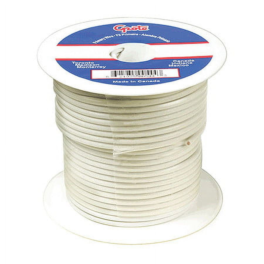 GROTE 87-9007 Primary Wire,18 Gauge,White,100 ft.Spool - Walmart.com