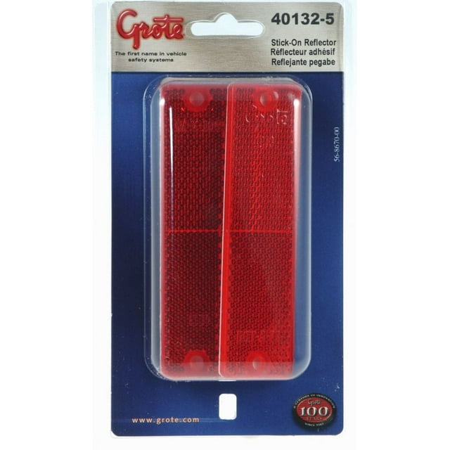 GROTE PERLUX # 401325 RECTG STK-ON REFLECTOR-RED-PR - Walmart.com