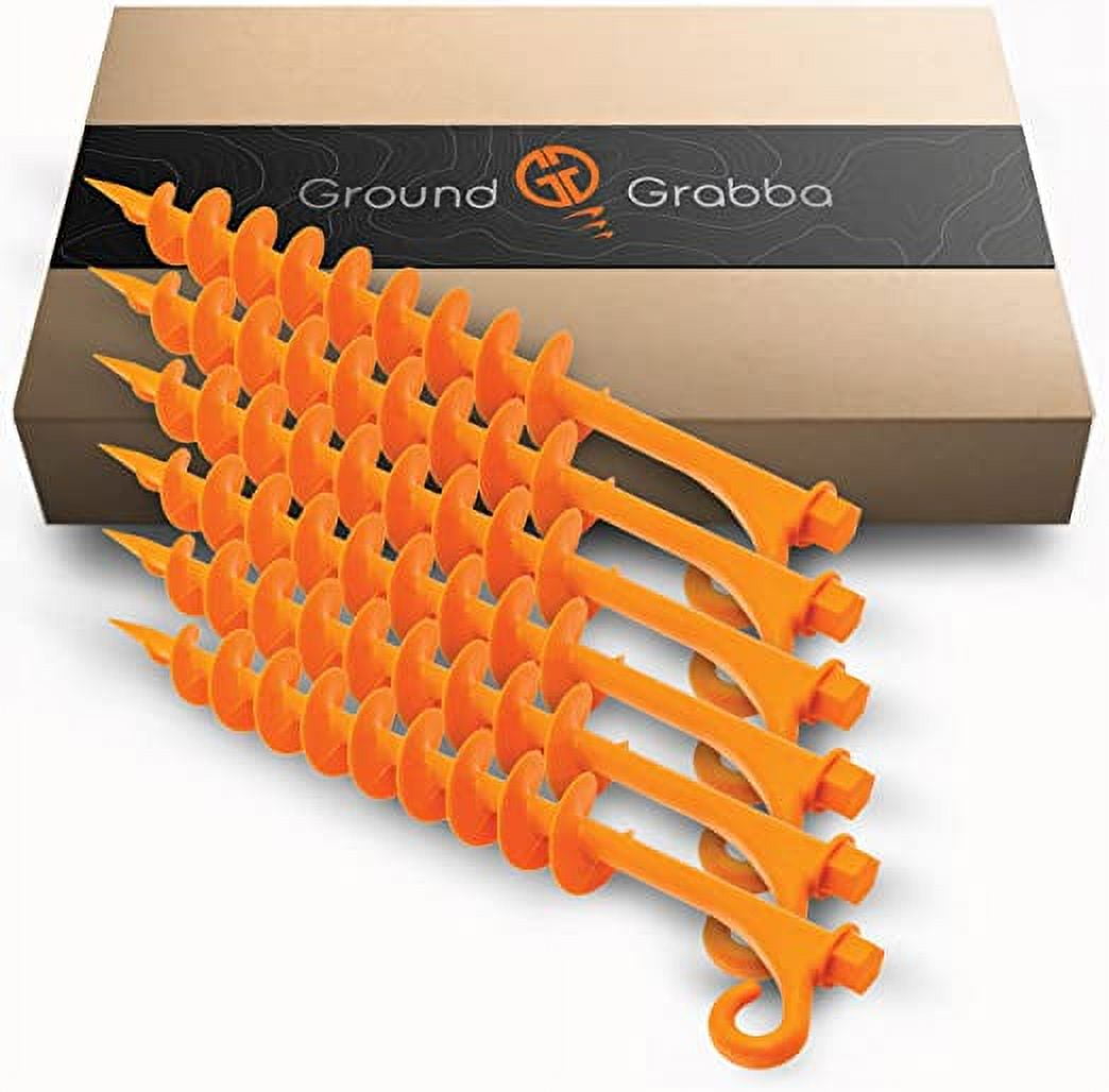 GROUNDGRABBA Lite Orange Tent Stakes 6 Pack - Walmart.com