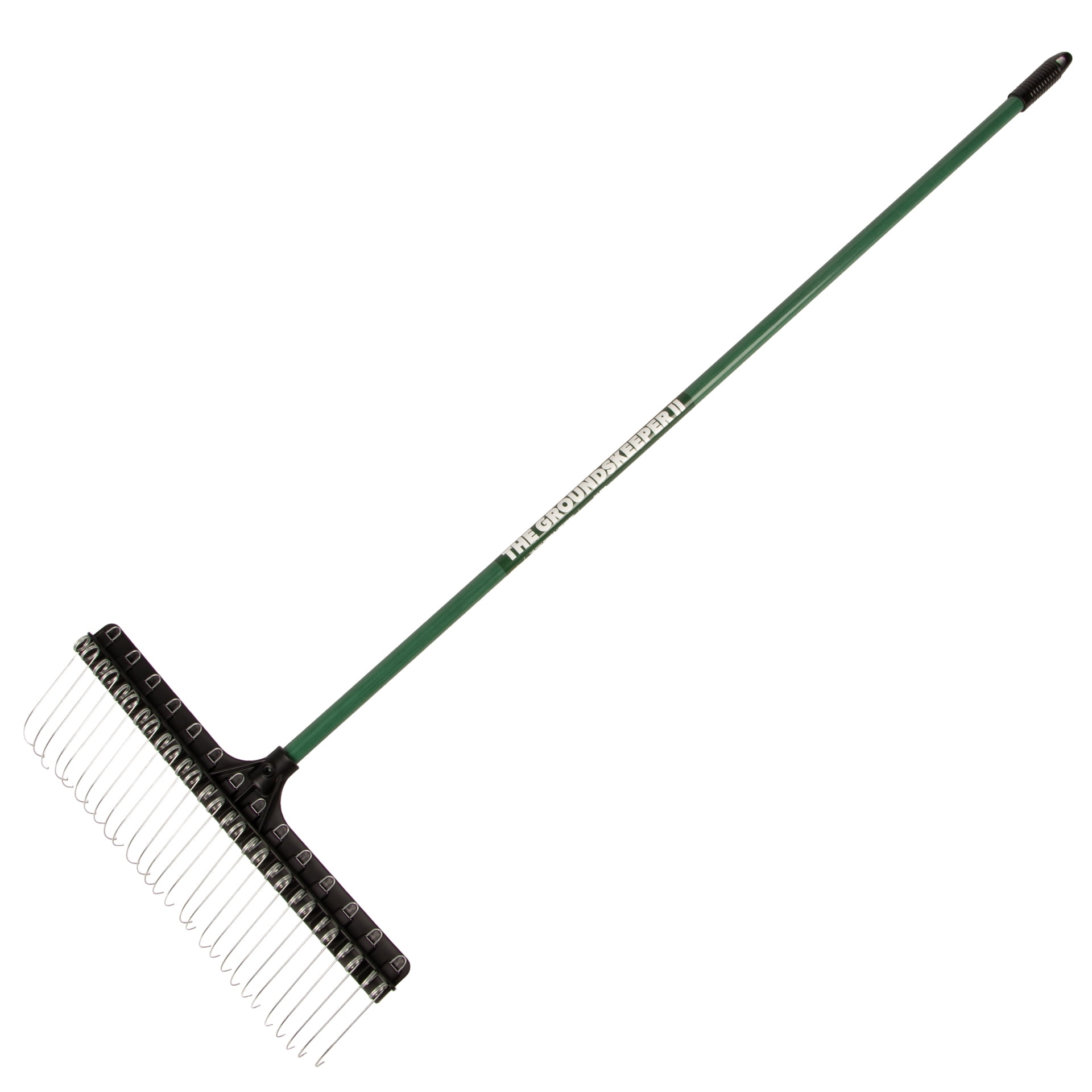 THE GROUNDSKEEPER II Green Rake 55-inch Lightweight Fiberglass Handle ...