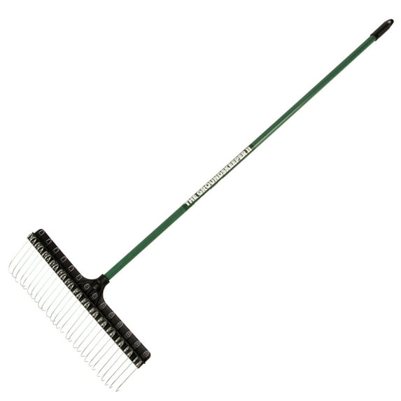 THE GROUNDSKEEPER II Green Rake 55-inch Lightweight Fiberglass Handle ...