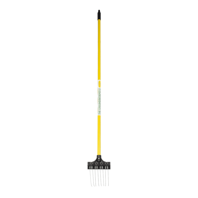 THE GROUNDSKEEPER II Mini Rake 55-inch Lightweight Fiberglass Handle, 6 ...