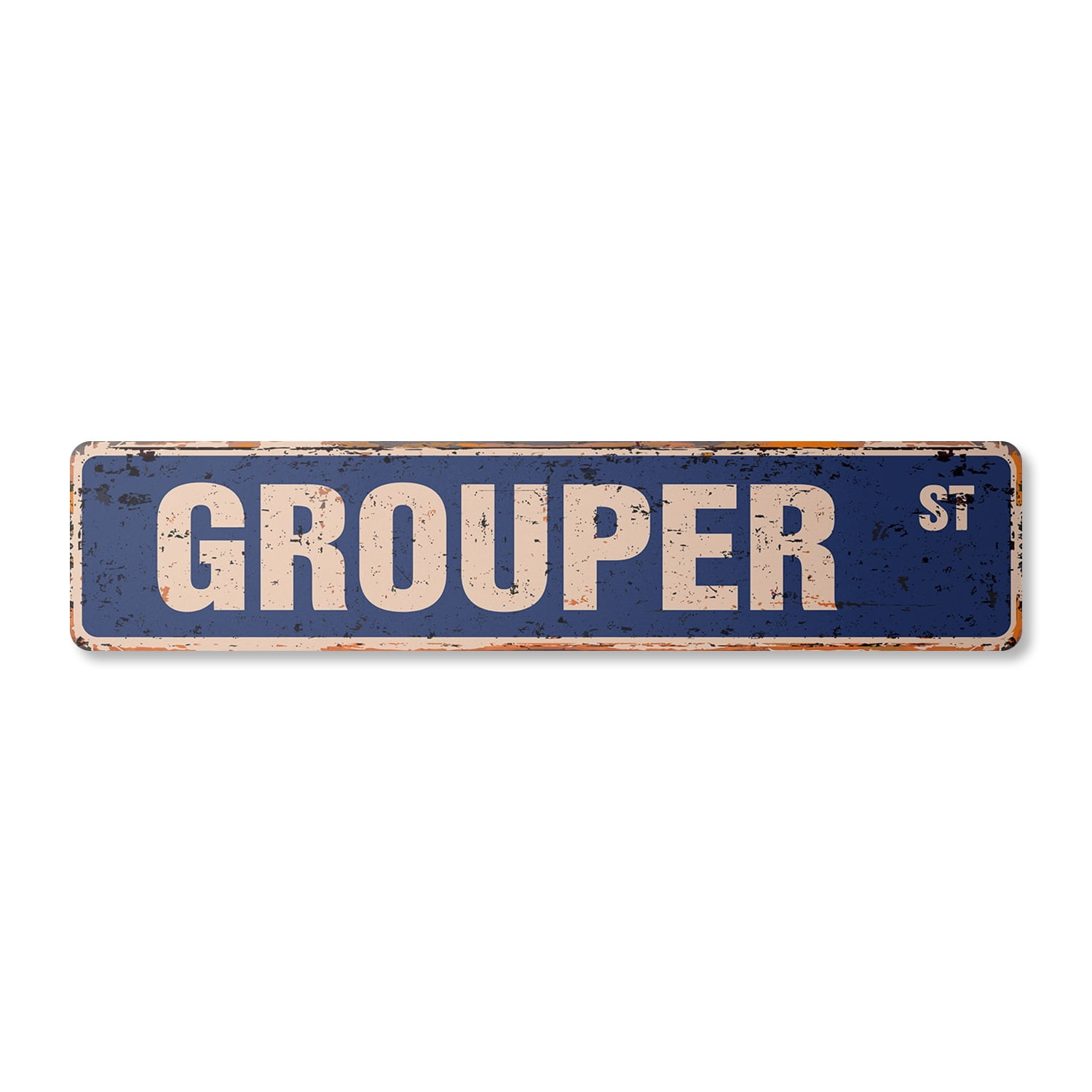 GROUPER Vintage Plastic Street Sign fisherman fishing jewfish goliath ...