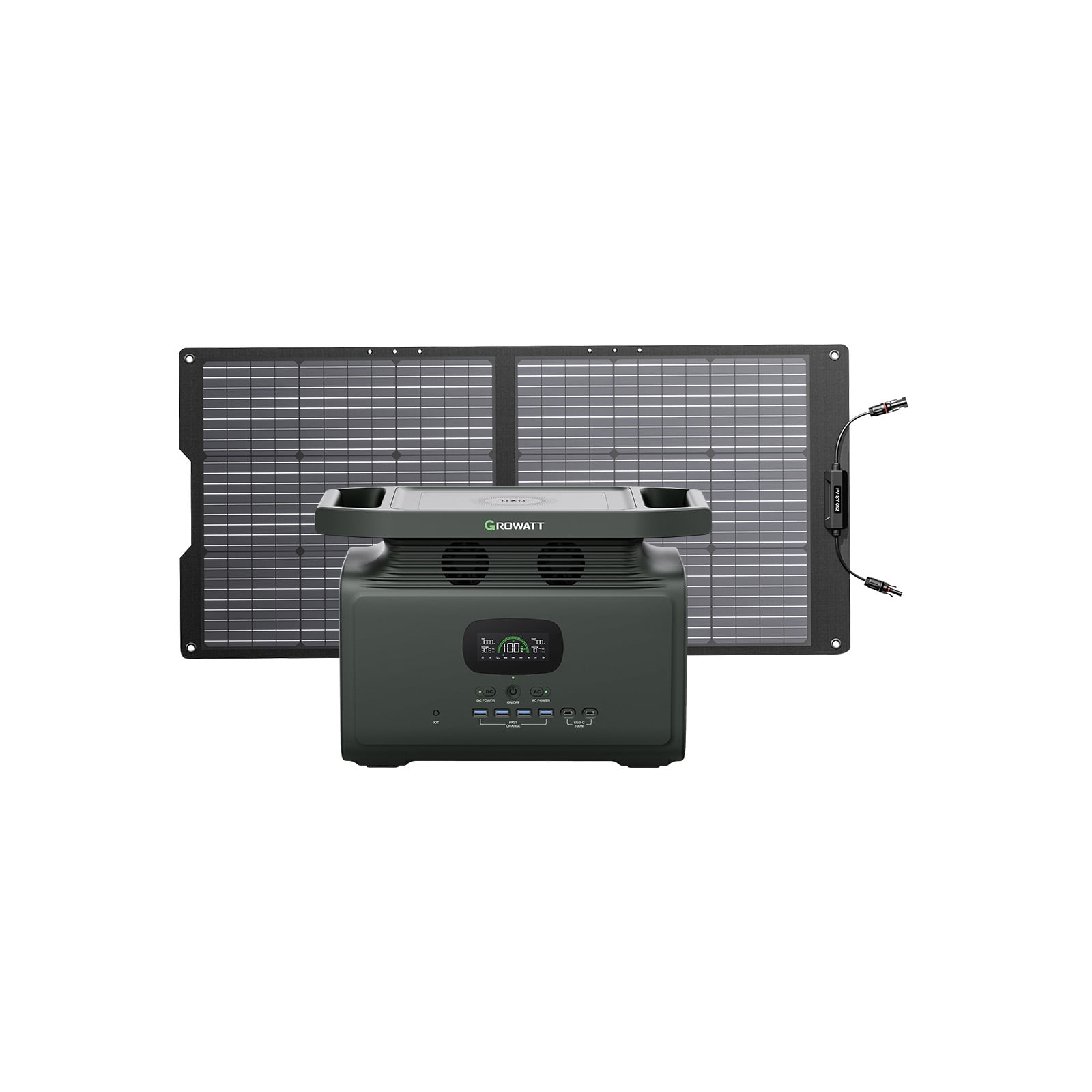 GROWATT INFINITY 1200 Portable Power Station with 100W Solar Panel ...