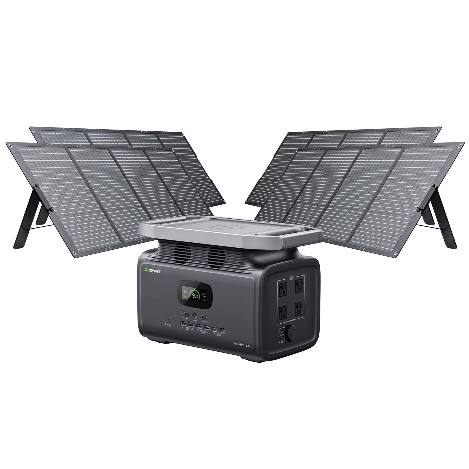 GROWATT INFINITY 1300 Portable Power Station, 1382Wh LiFePO4 Solar ...