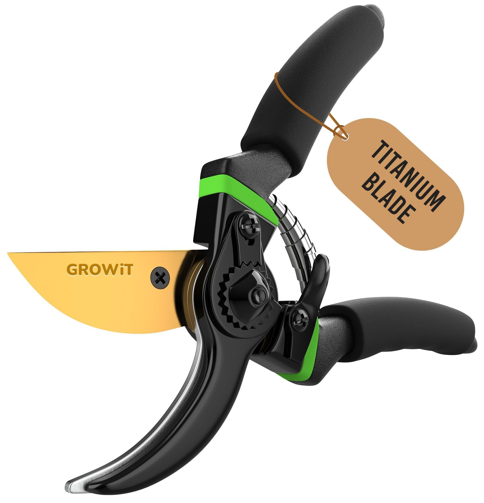 GROWIT 8.5" Titanium Bypass Pruning Shears (T13) - Razor Sharp Premium ...