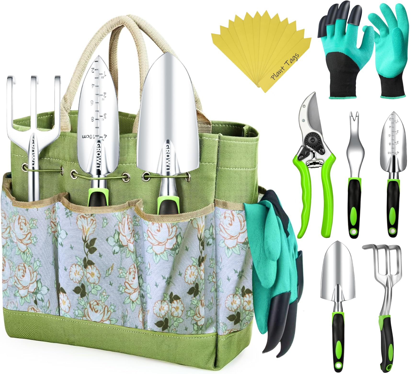 GROWIT Heavy Duty Gardening Tools - 22-Piece Gardening Gifts for Women ...