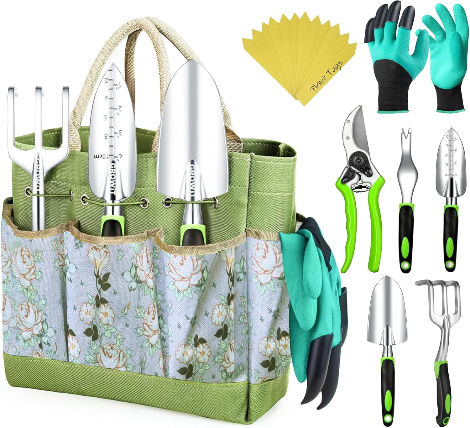 GROWIT Heavy Duty Gardening Tools - 22-Piece Gardening Gifts for Women ...