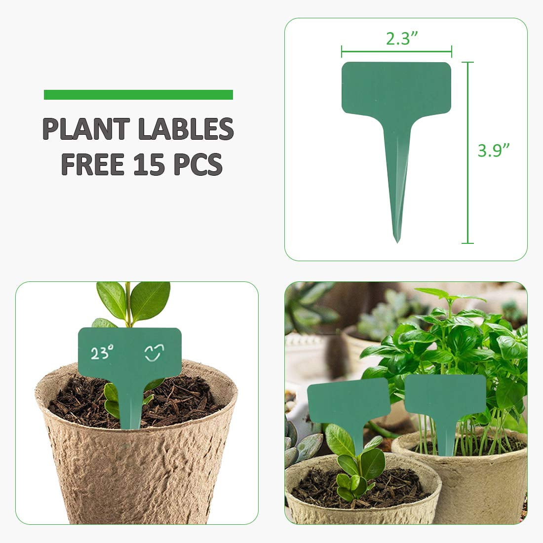 GROWNEER 60 Packs 4 Inch Peat Pots H2FSDPlant Starters for Seedling ...