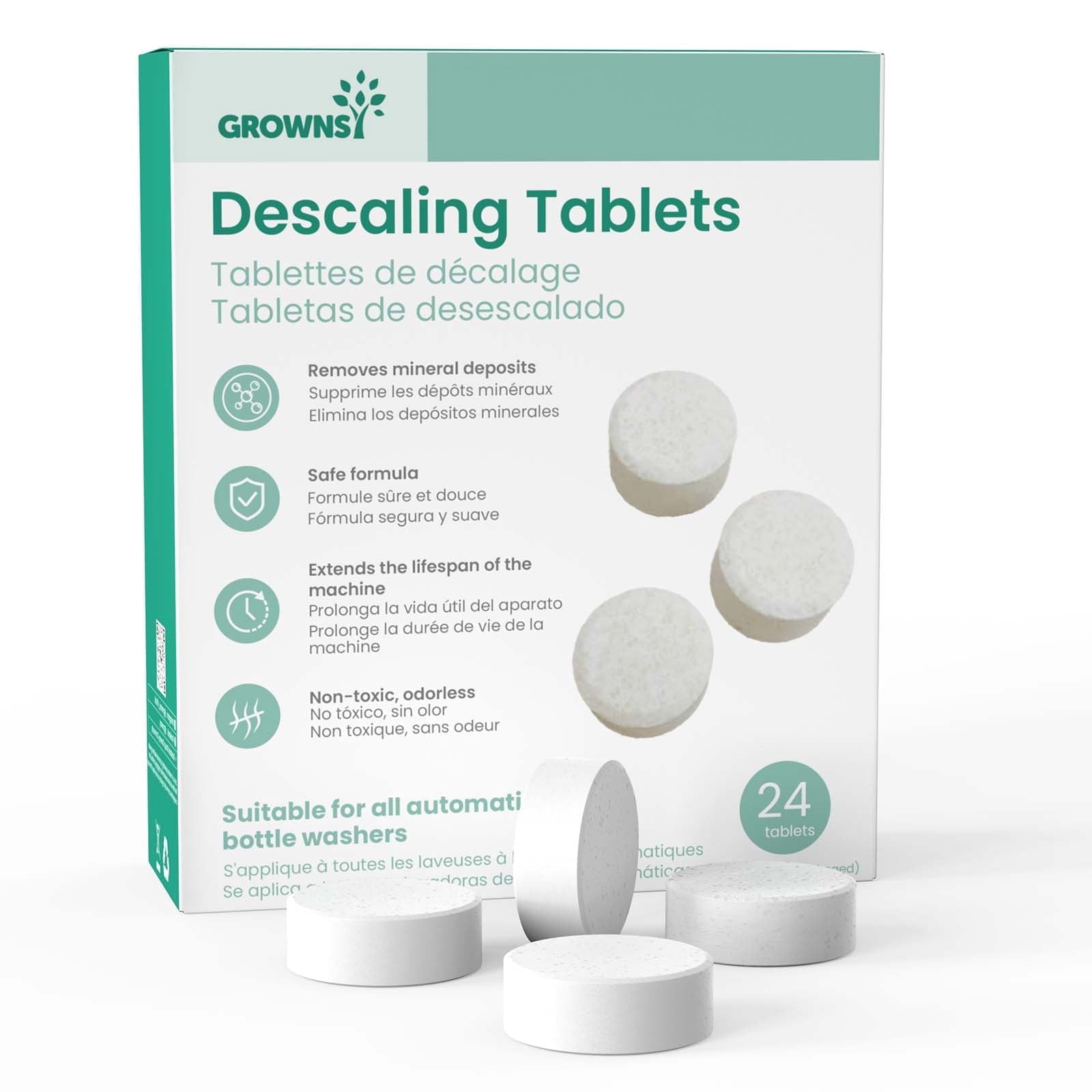 Grownsy Descaling Tablets Descaler, 24 Descaling Tablets Compatible ...