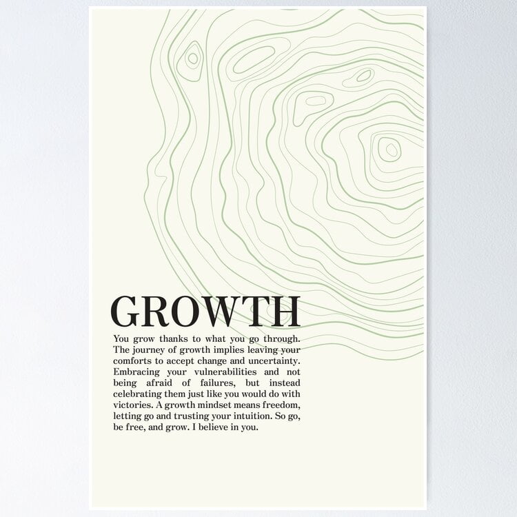 GROWTH gradient UNFRAMED Poster | Law of attraction and affirmations ...
