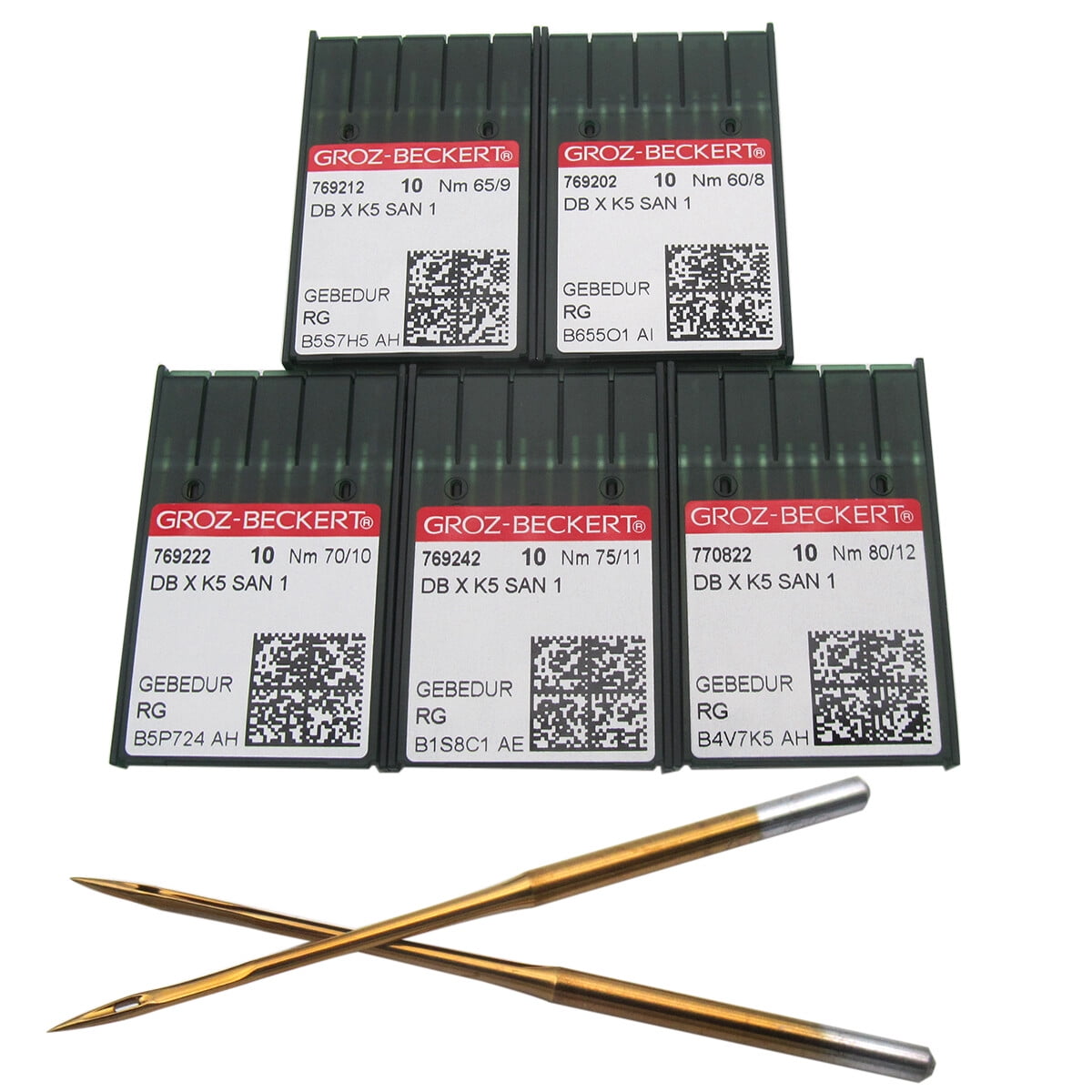 GROZ-BECKERT Needle in CKPSMS Clear Plastic Box- 50PCS Groz Beckert DBXK5 GEBEDUR Titanium ...