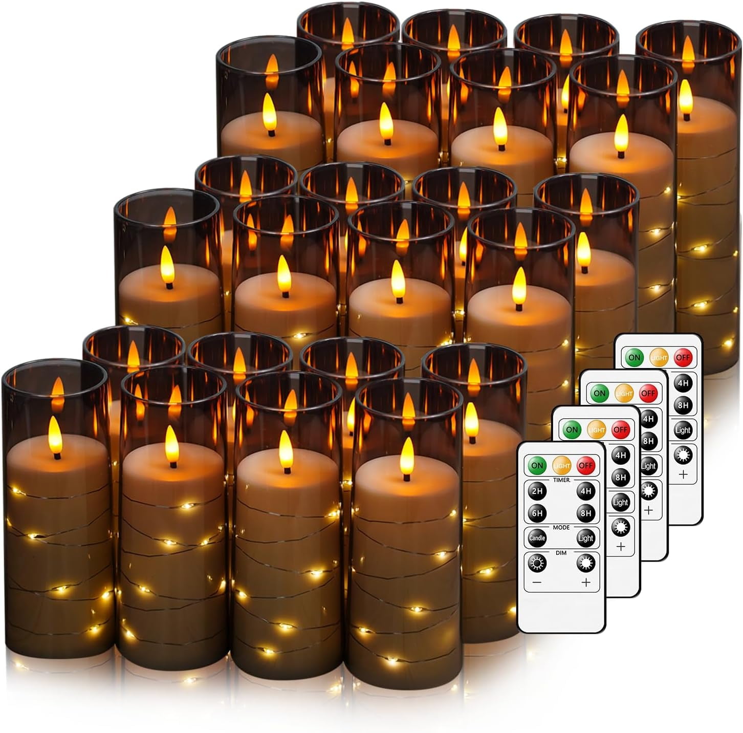 GRS Flickering Flameless LED Candles,Battery Operated Candles 24 Pcs ...
