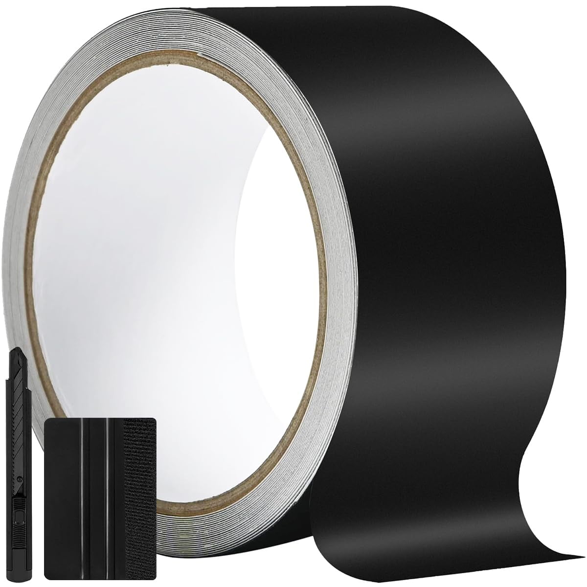 GRTHTATI 2IN X 30FT Matte Black Vinyl Wrap for Chrome Delete Window ...