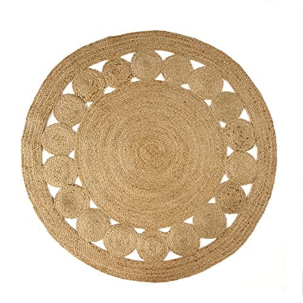 GRUHUM 3'x3' Jute Area Rug - Natural Fiber Round Collection Handmade ...