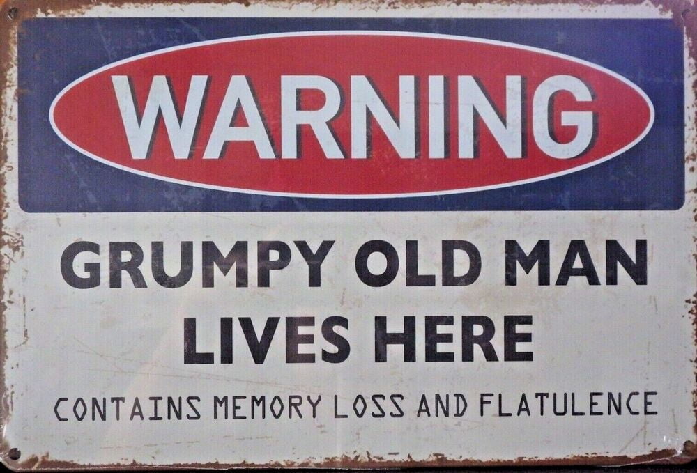GRUMPY OLD MAN LIVES HERE Rustic Metal Sign Vintage Aluminum Shed ...