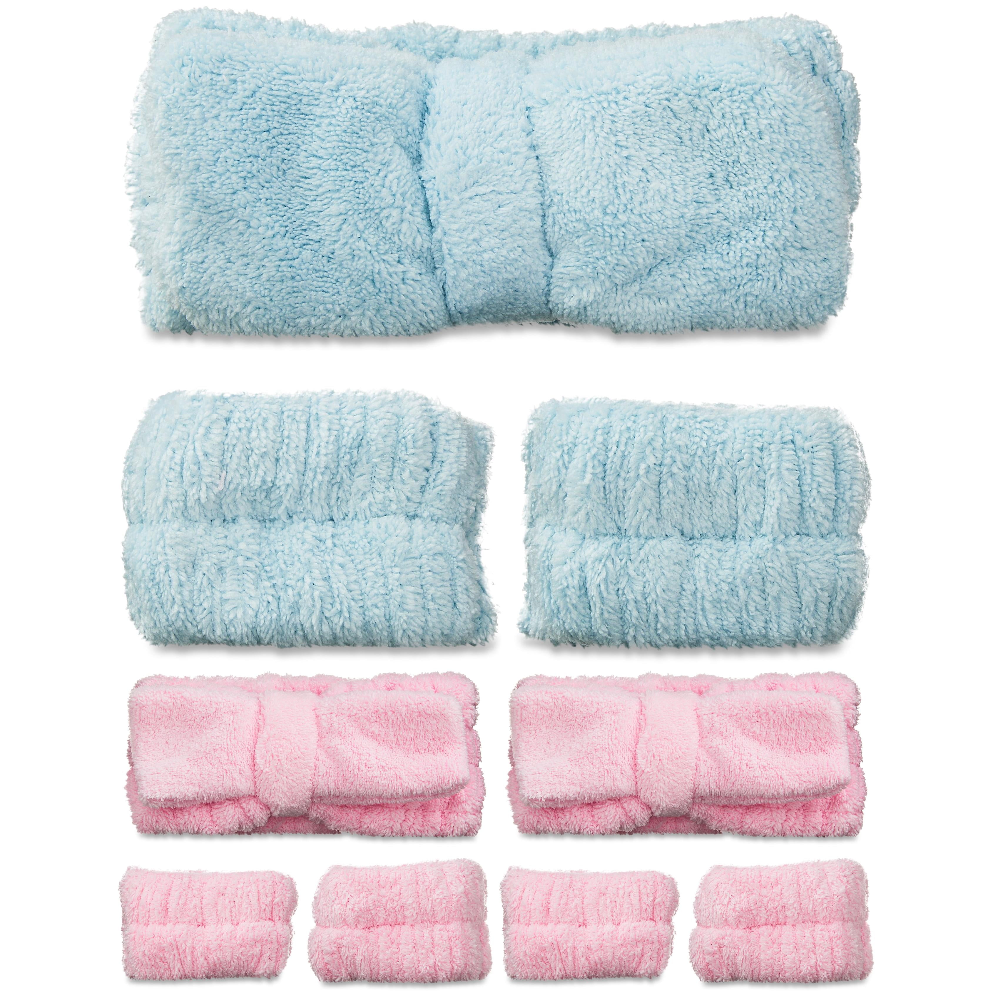 #GRWM Spa Headband and Wrist Set in Pink and Blue-4pk - Walmart.com