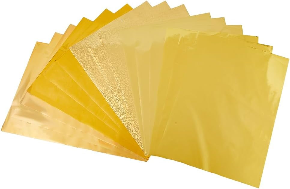 GS 50Pcs 5 Styles Reactive Transfer Foil Paper A4 PET Stamping Hot Foil ...