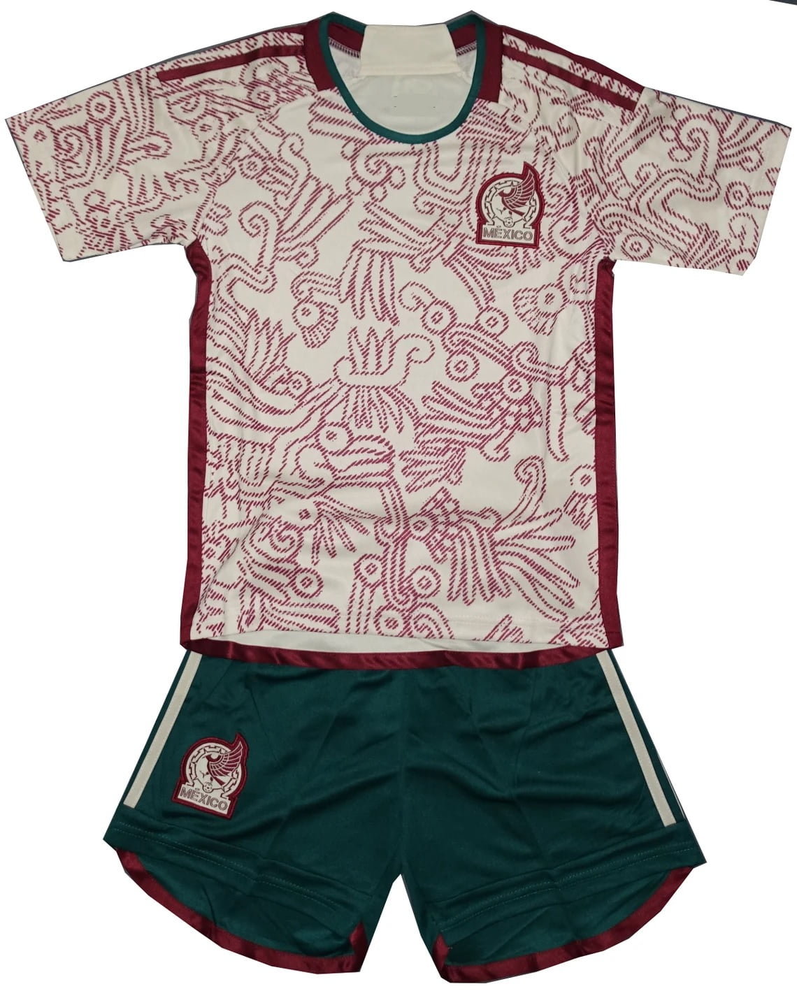GS Futbol Kit: Mexico White Away Kids Football Set, Size 12 Youth Large ...
