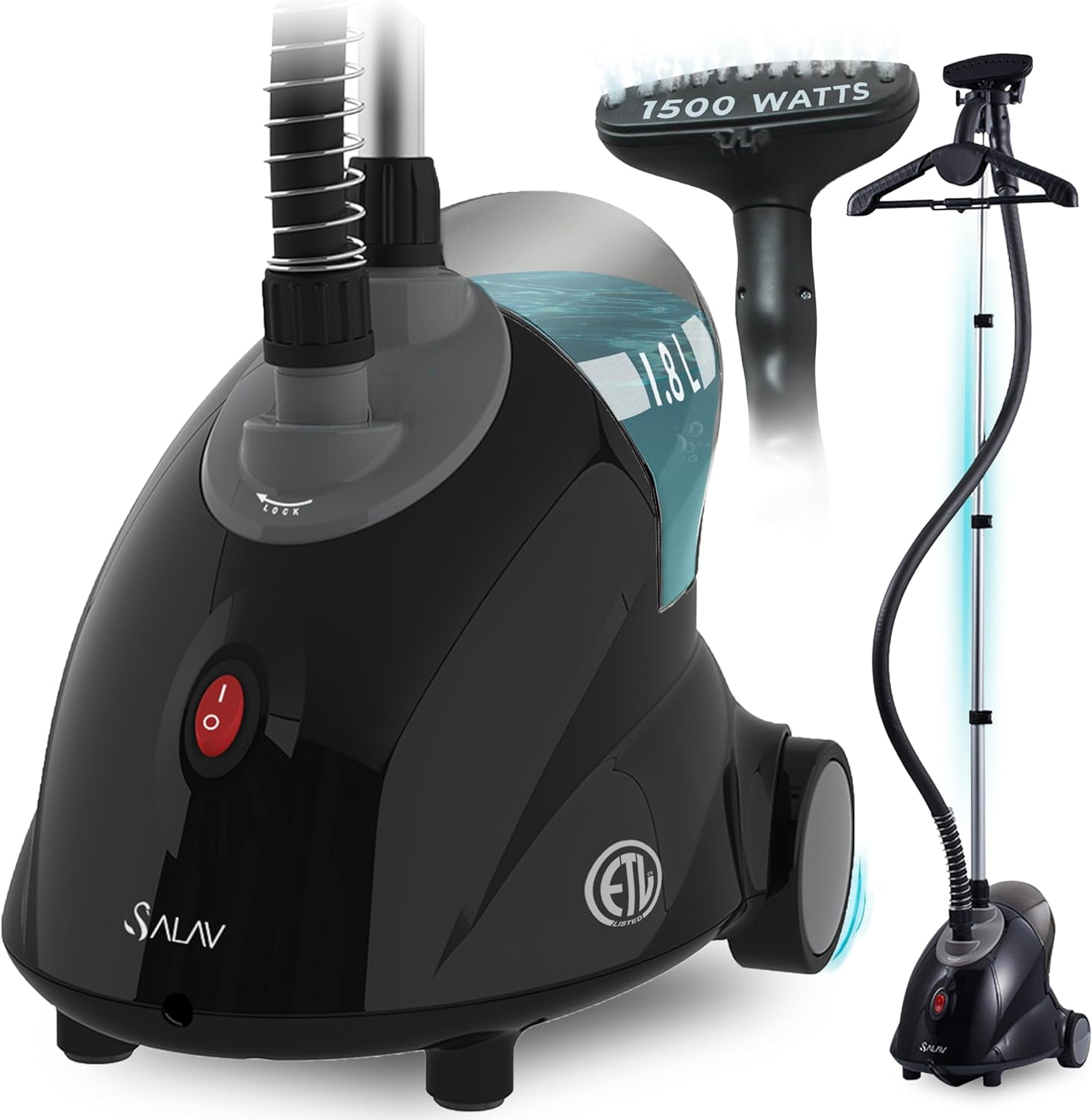 GS18-DJ Standing Garment Steamer with Roll Wheels for Easy Movement, 1 ...