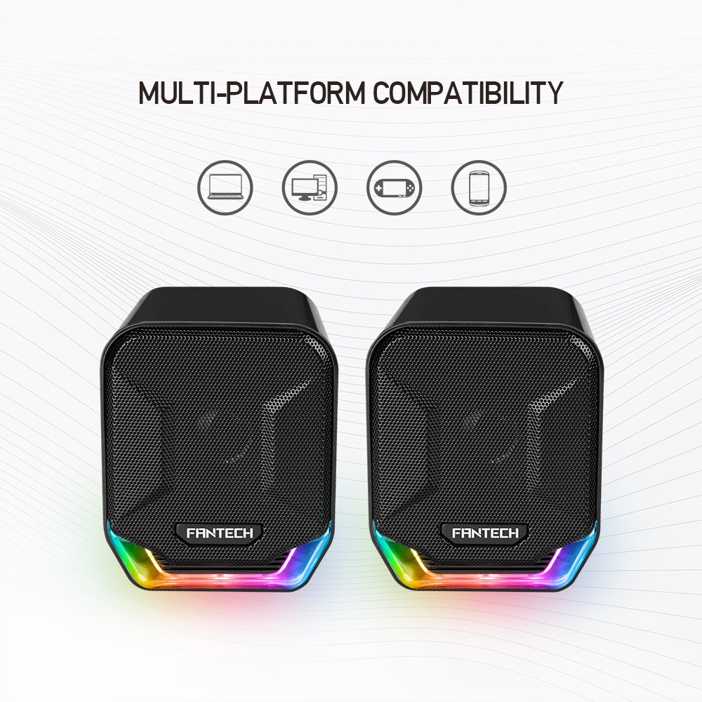 GS202 RGB Computer Speaker USB 3.5MM Plug Stereo Surround Speaker For ...