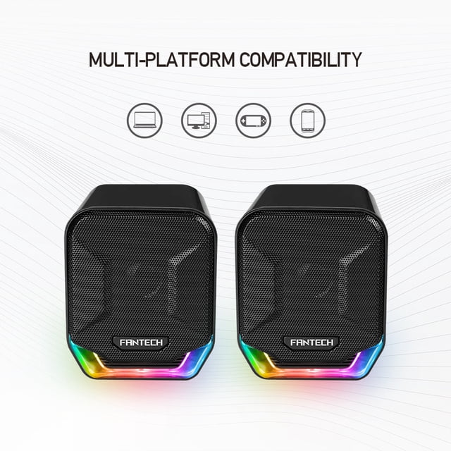 GS202 RGB Computer Speaker USB 3.5MM Plug Stereo Surround Speaker For ...