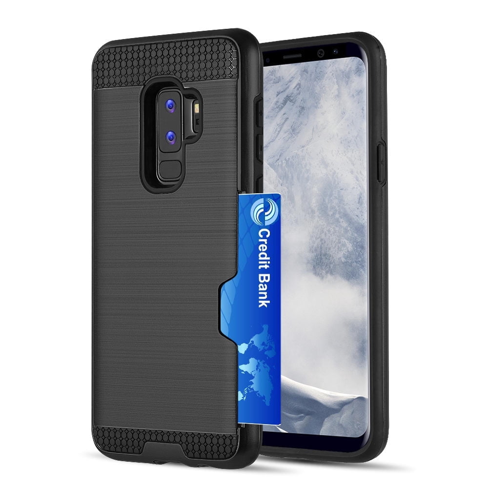 GSA Brushed Hybrid Credit Card Holder Case for Samsung Galaxy S9 Plus ...
