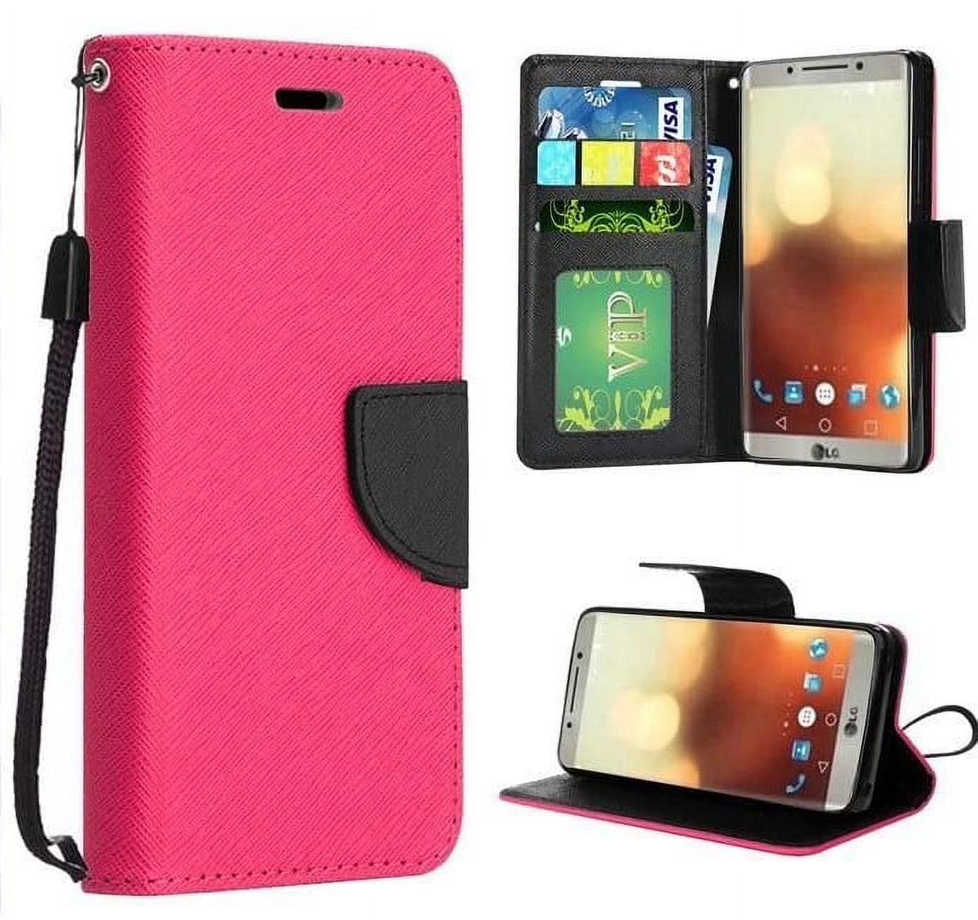 GSA Folio Flip Two-Tone Wallet Case For LG G6, V988 Hot Pink/Black ...