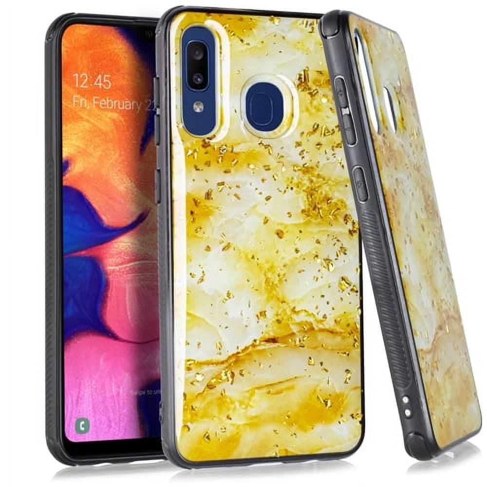 GSA Gold Flake Marble Candy Case for Samsung Galaxy A20/A50 - Gold ...
