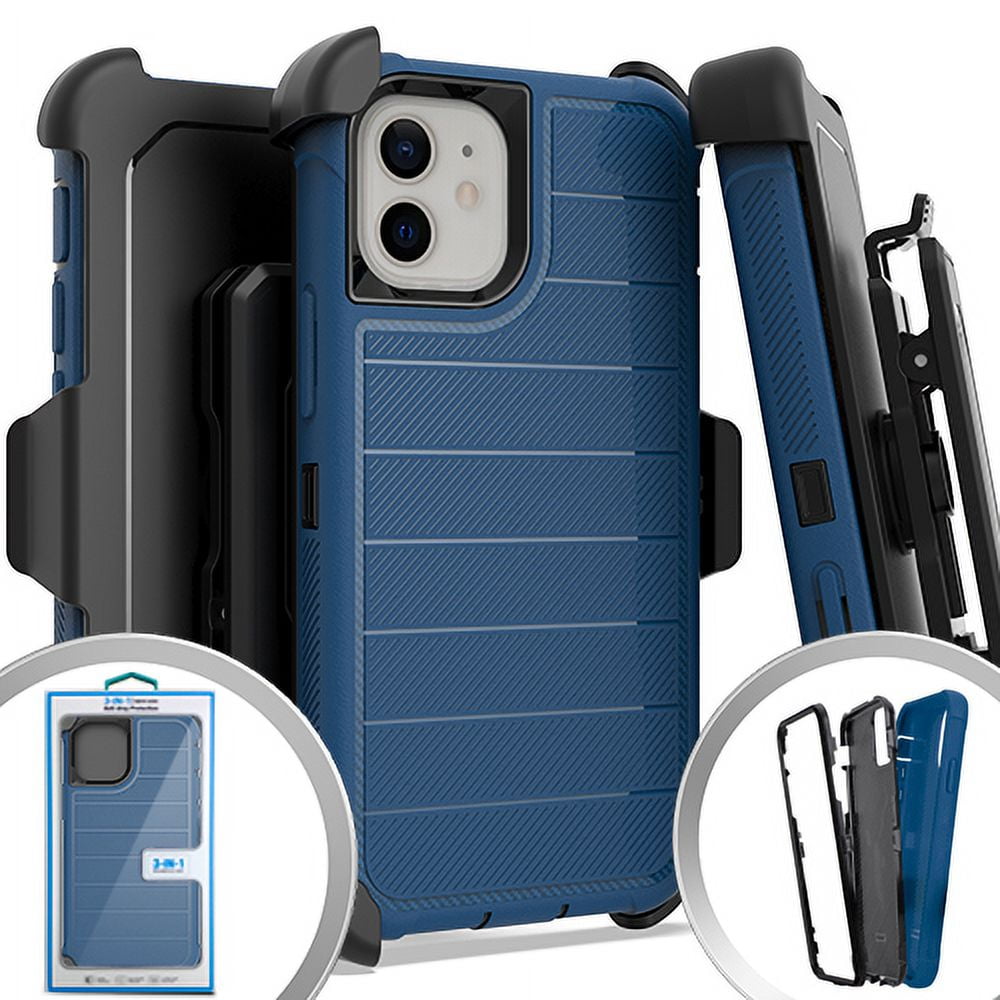 GSA Hybrid Case w/Holster For iPhone 12 Mini (5.4") - Blue/Black ...