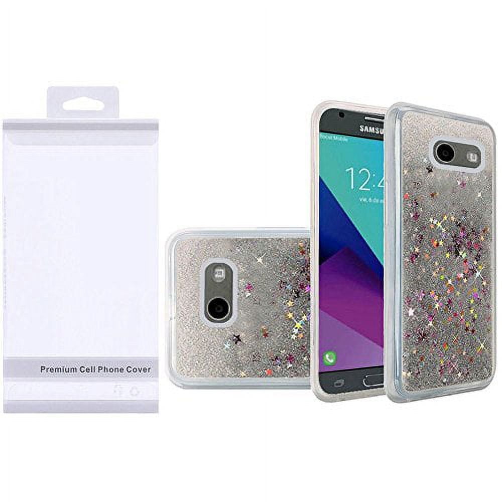 GSA Liquid Glitter Candy Silver Case For Samsung Galaxy J3 (2017), J327 ...