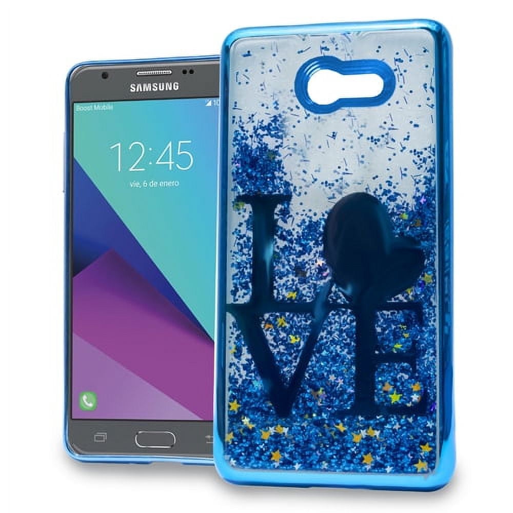 GSA Liquid Glitter Love Case For Samsung Galaxy J3 (2017), J327 - Blue ...