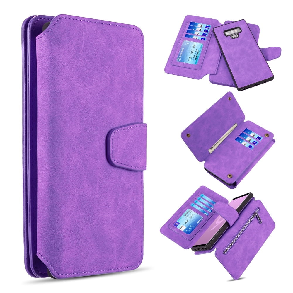 GSA Luxury Wallet Detachable Case for Samsung Galaxy Note 9 - Dark ...