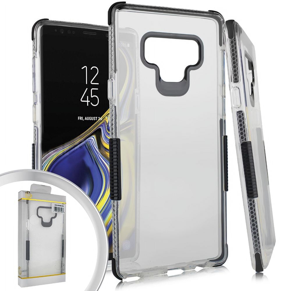 GSA Side Spine Hybrid Case for Samsung Galaxy Note 9 - Clear/Black ...