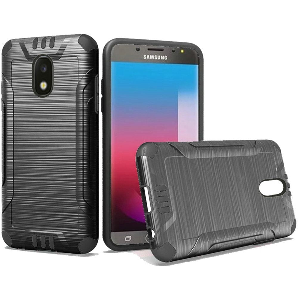 GSA Slim Brushed Hybrid Case For Samsung Galaxy J7 (2018), J737 Black ...