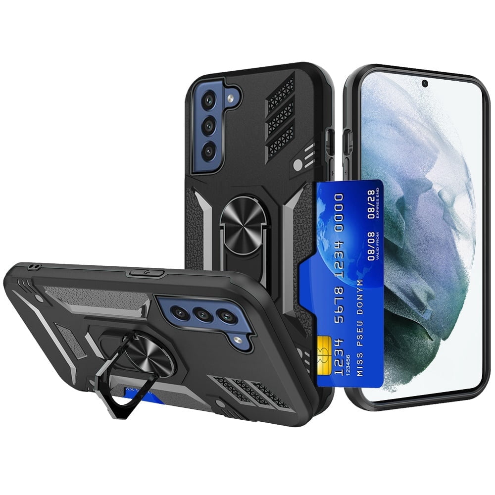 GSA Slim Credit Card Holder Case w/Magnetic Ring for Samsung S22 Ultra ...
