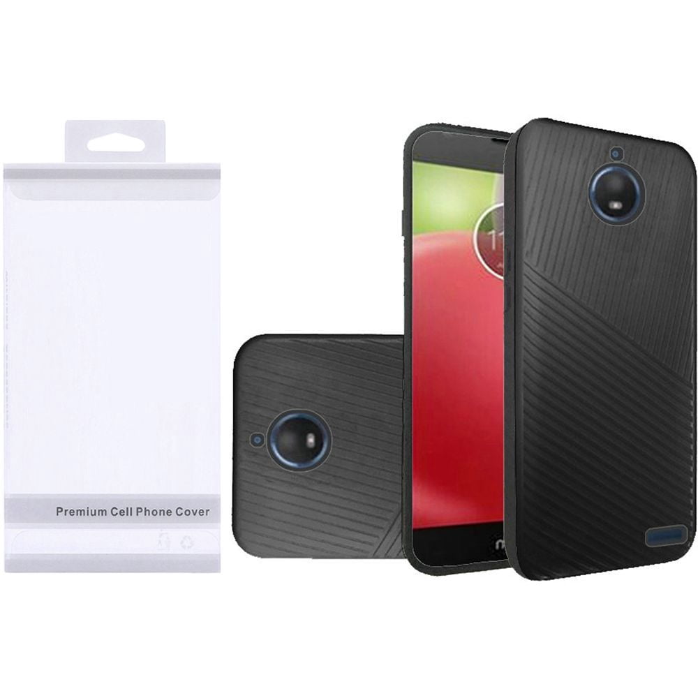 GSA Slim Hybrid Armor Embossed case For Motorola Moto E4 XT1767 - Black ...