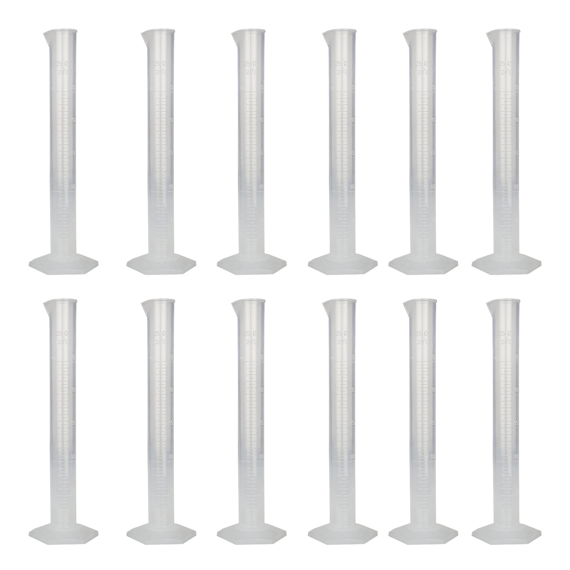 Polypropylene Graduated Cylinder with Hex Base, 25ml Capacity, Pack of ...