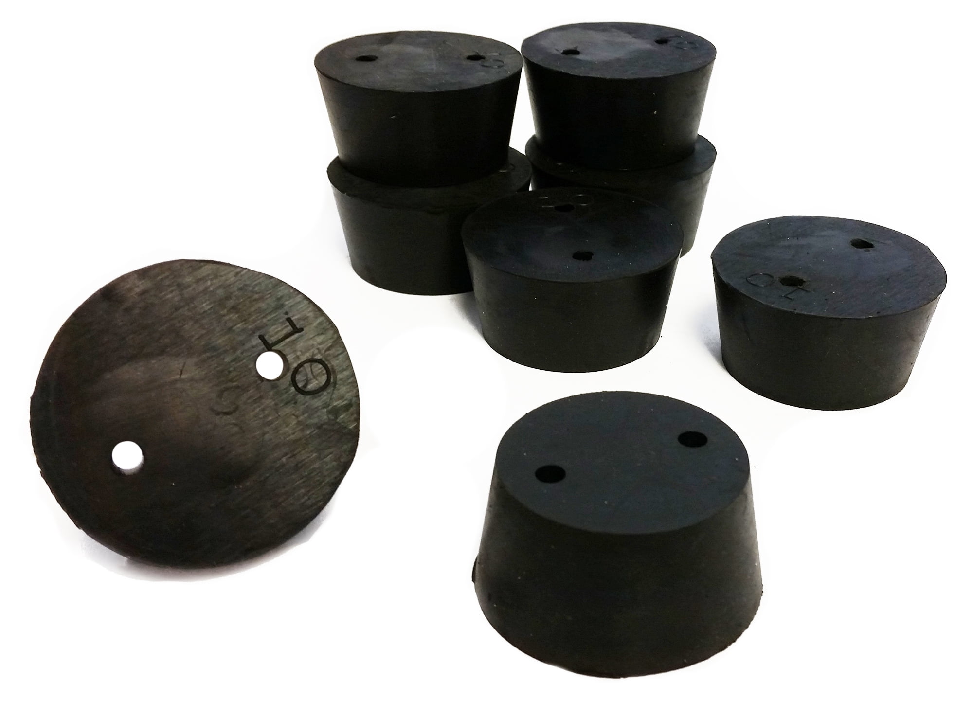 GSC International RS-10-2 Rubber Stoppers, Size 10, 2-Hole. Pack of 1 ...