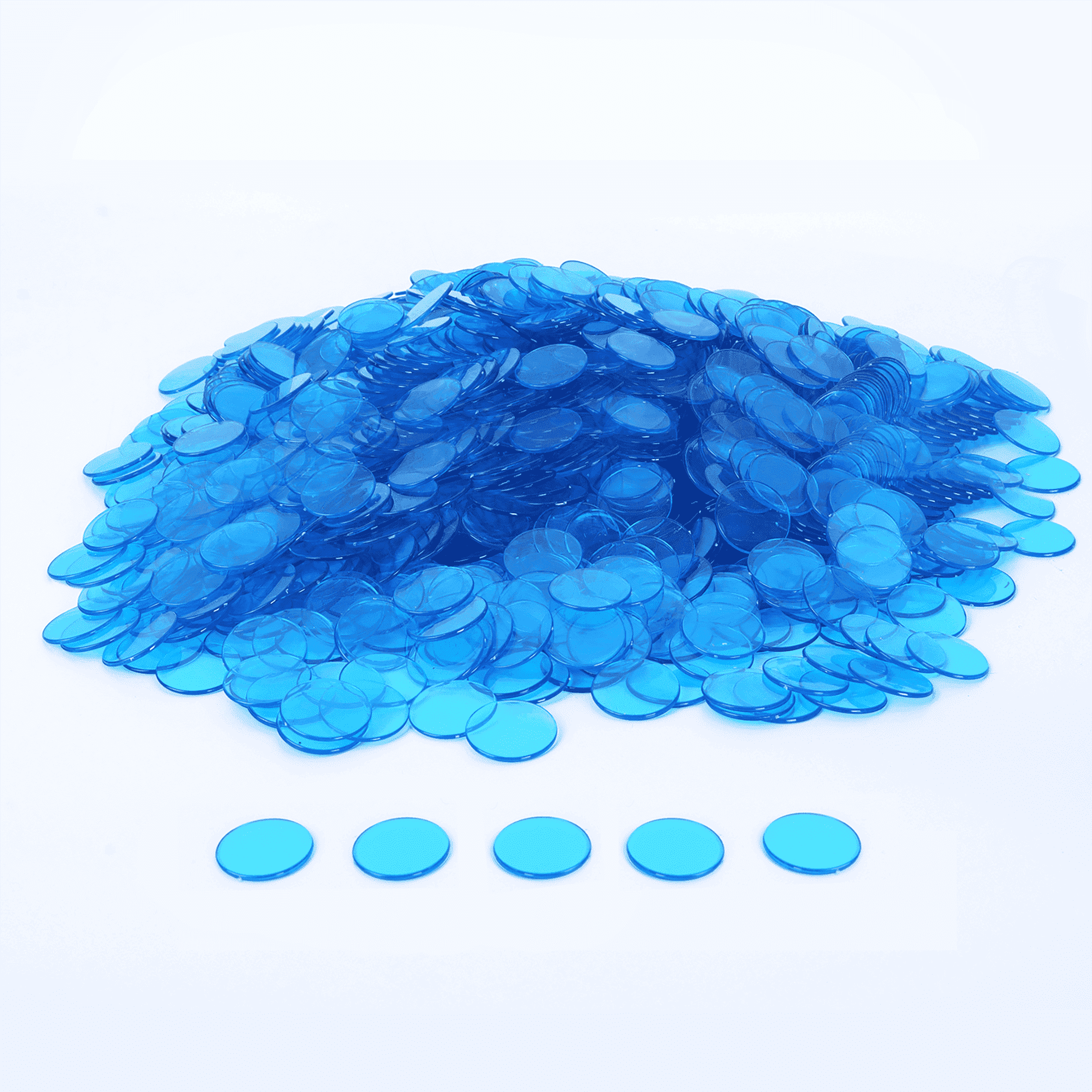 GSE Blue Bingo Chips, 1,000 Pieces 3/4-Inch High-Contrast Transparent ...