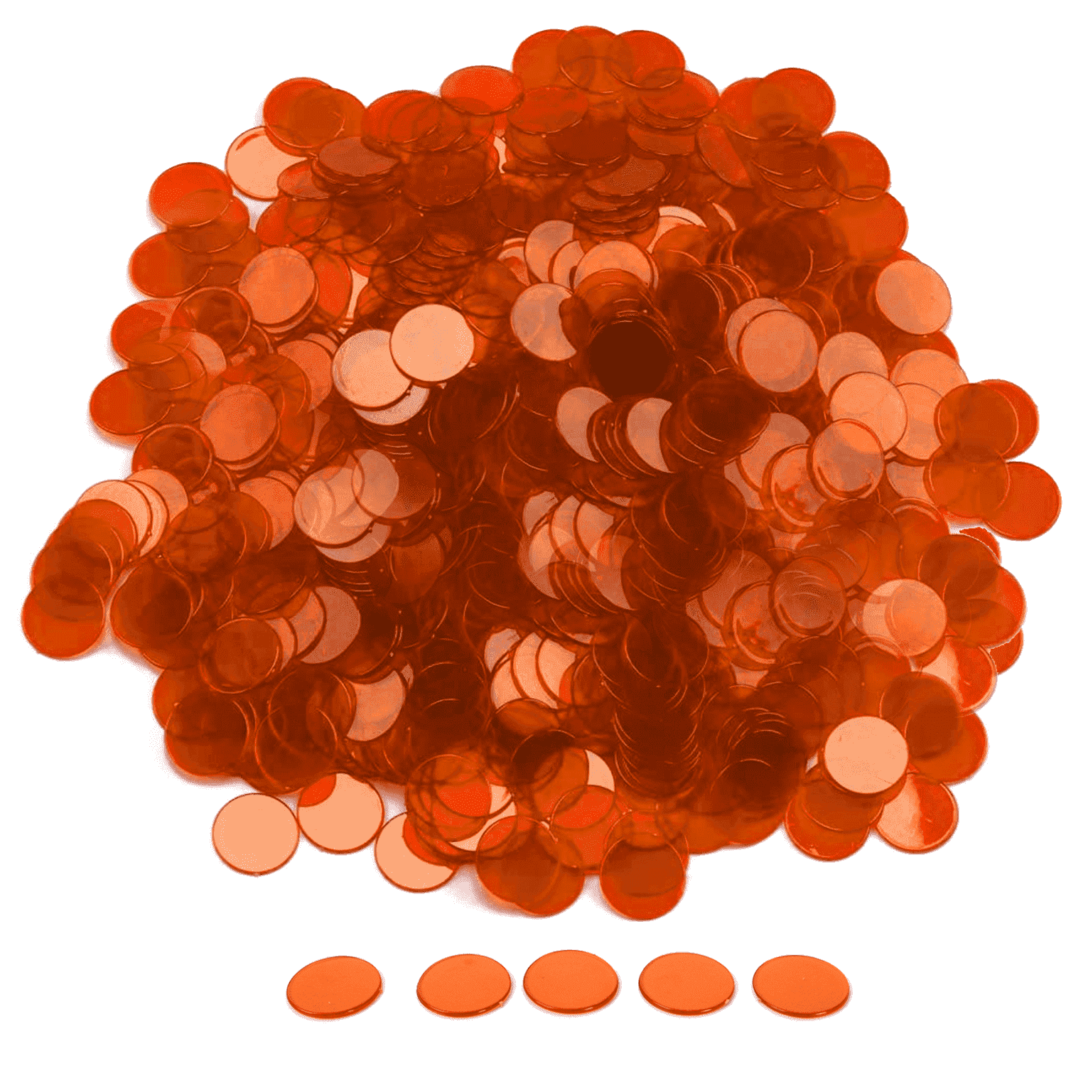 GSE Orange Bingo Chips, 1,000 Pieces 3/4-Inch High-Contrast Transparent ...