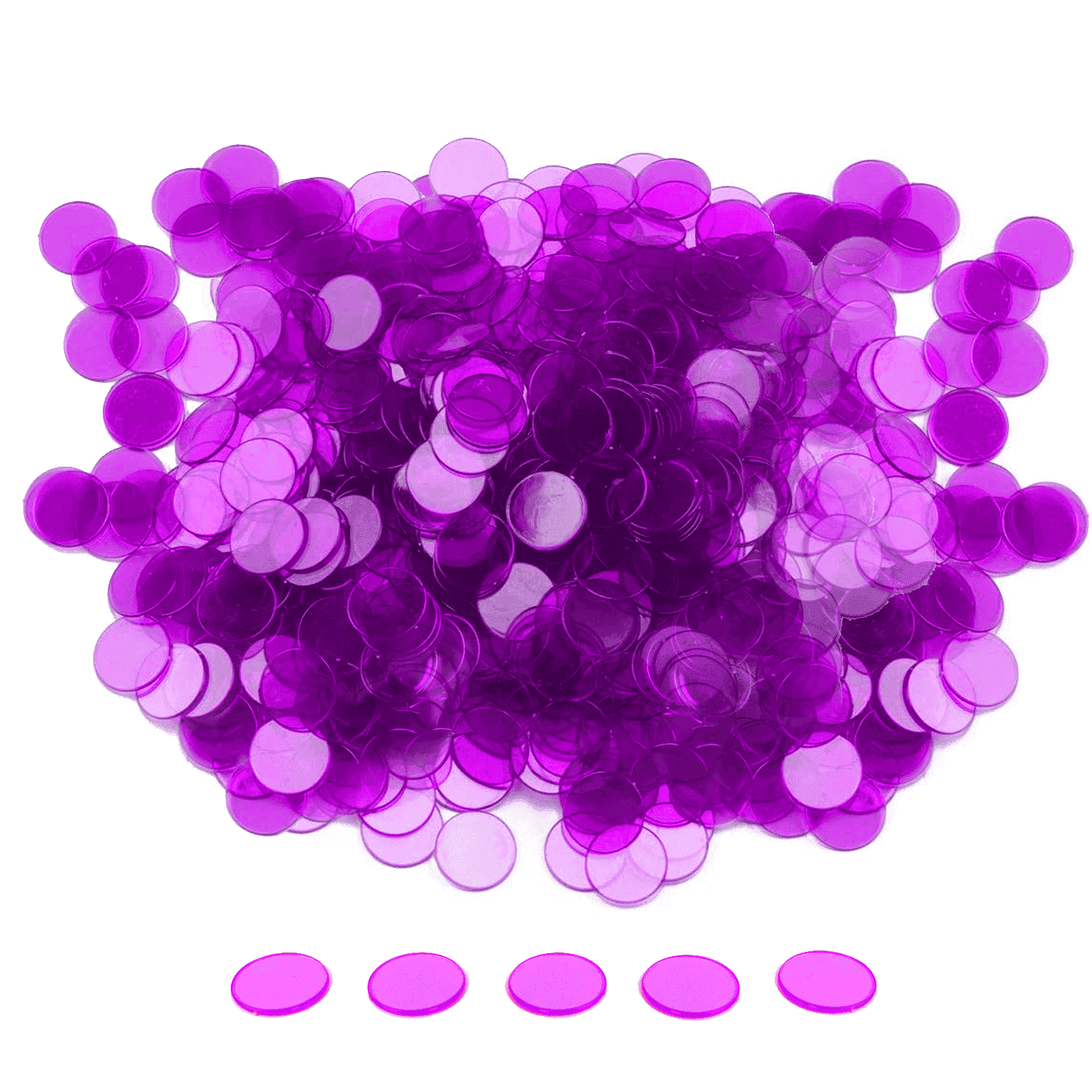 GSE Purple Bingo Chips, 1,000 Pieces 3/4-Inch High-Contrast Transparent ...