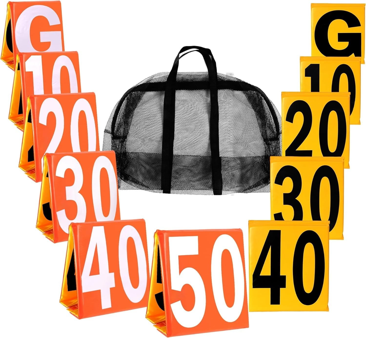 GSE Day&Night Football Field Yard Markers - Set of 11, High Visibility ...