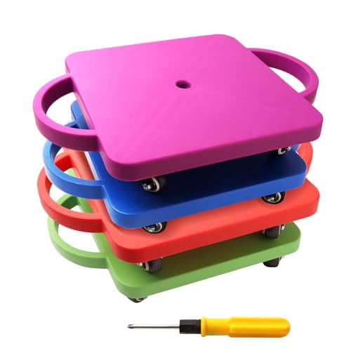 GSE Floor Scooter Board with Handles, Sitting Scooter for Kids Indoor ...