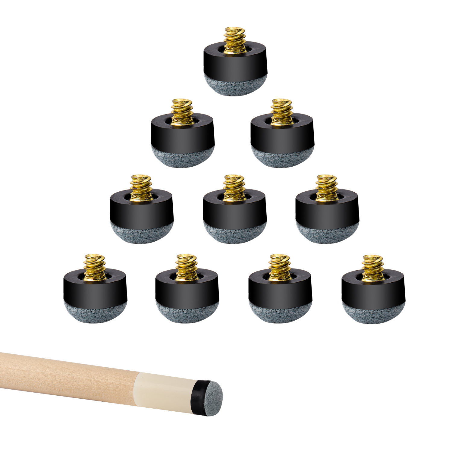 Felson Billiard Supplies 12mm Soft Tip Screw-on Pool Cue Tips, 10-pack ...