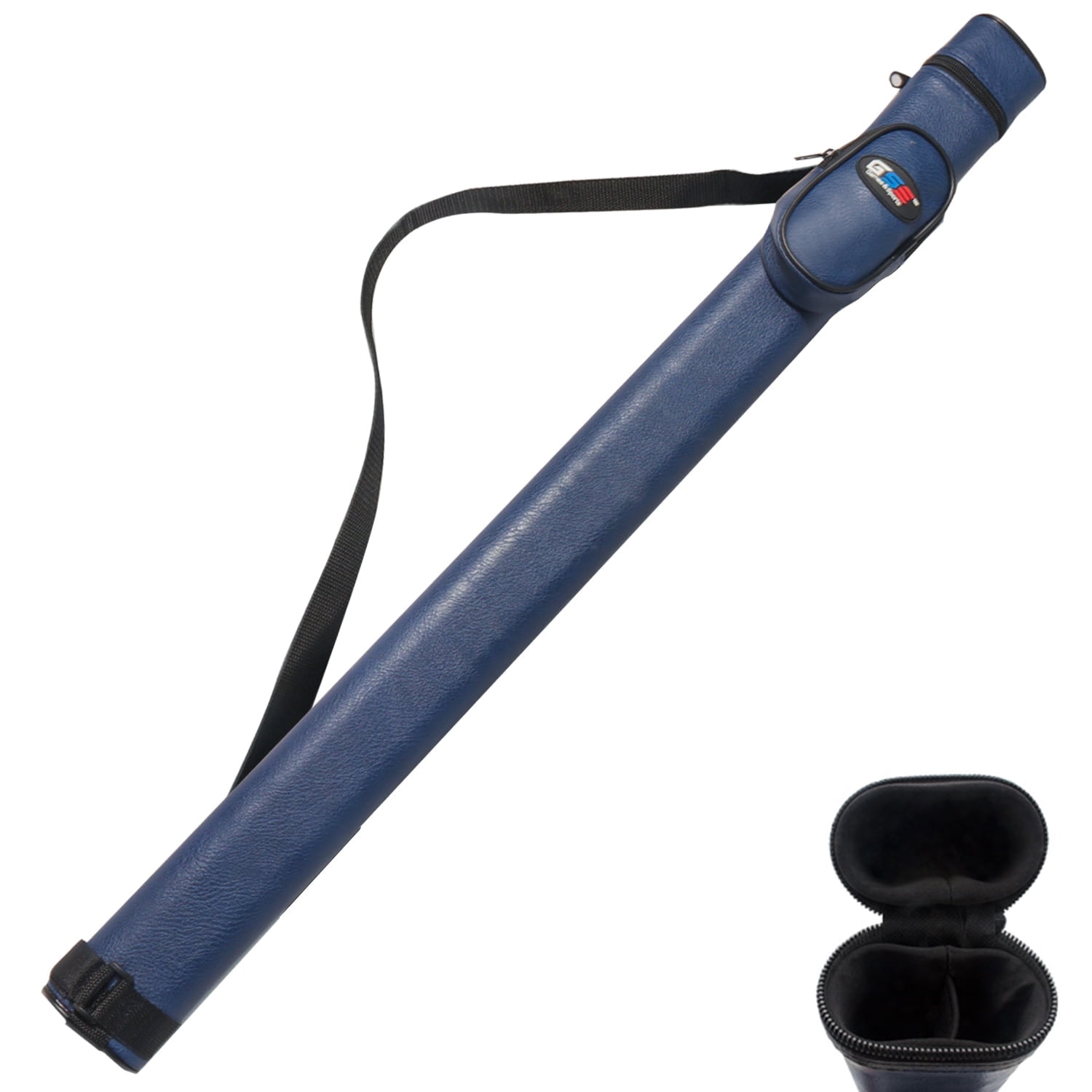 GSE Games & Sports Expert Blue 1x1 Hard Leatherette Pool Cue Case ...