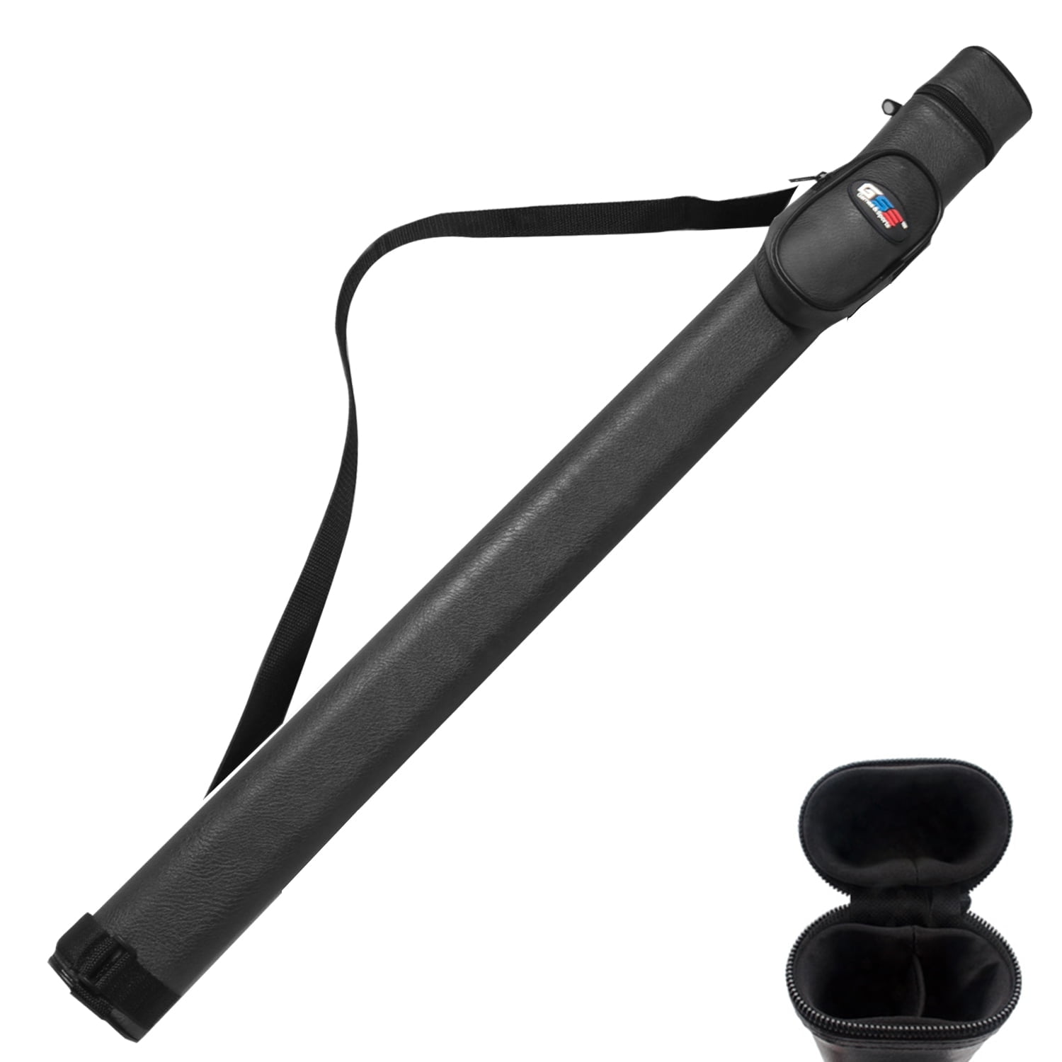 GSE 1x1 Hard Leatherette Billiard Cue Case with Shoulder Strap, Pool ...