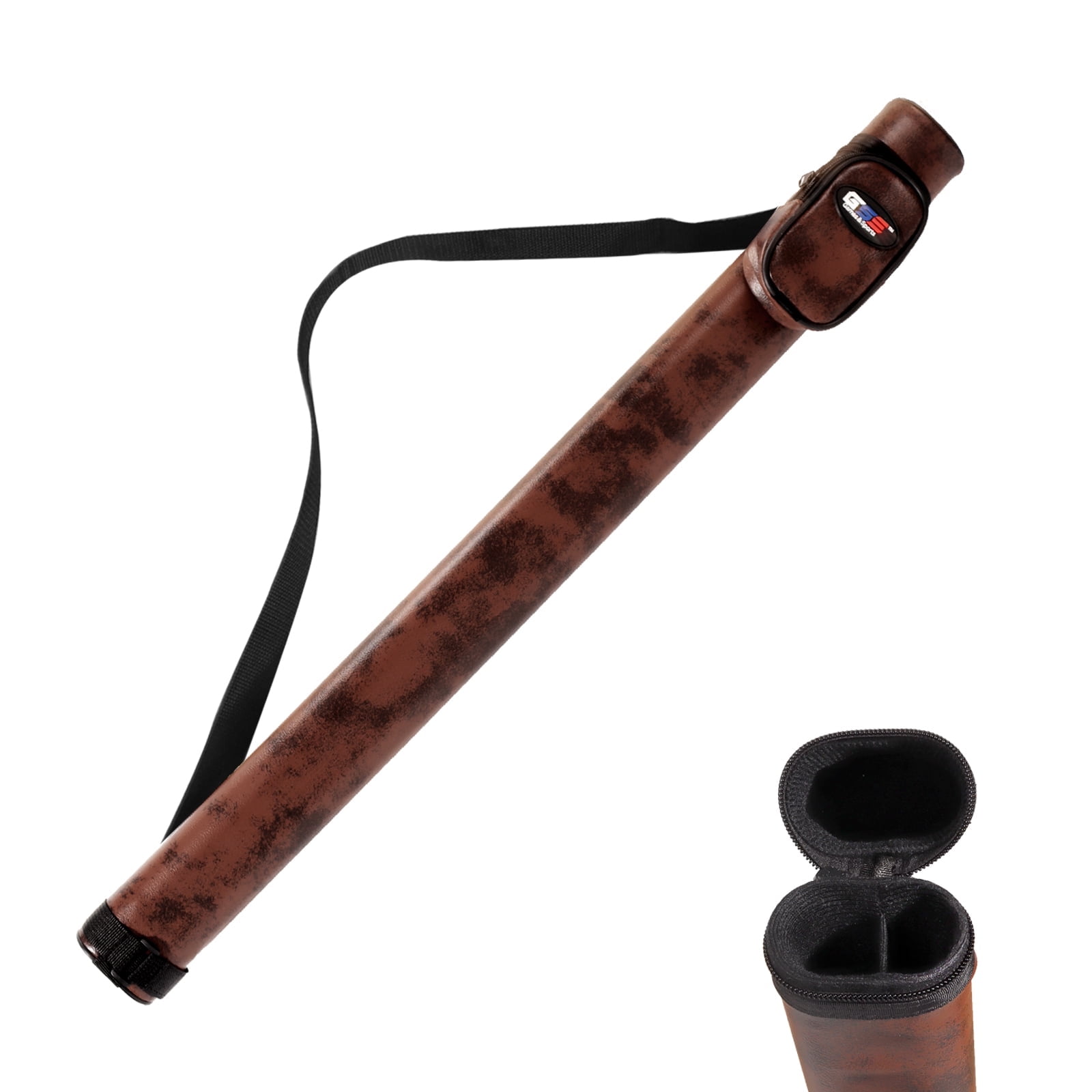 GSE Games & Sports 1x1 Brown Hard Leatherette Billiard Cue Case with ...