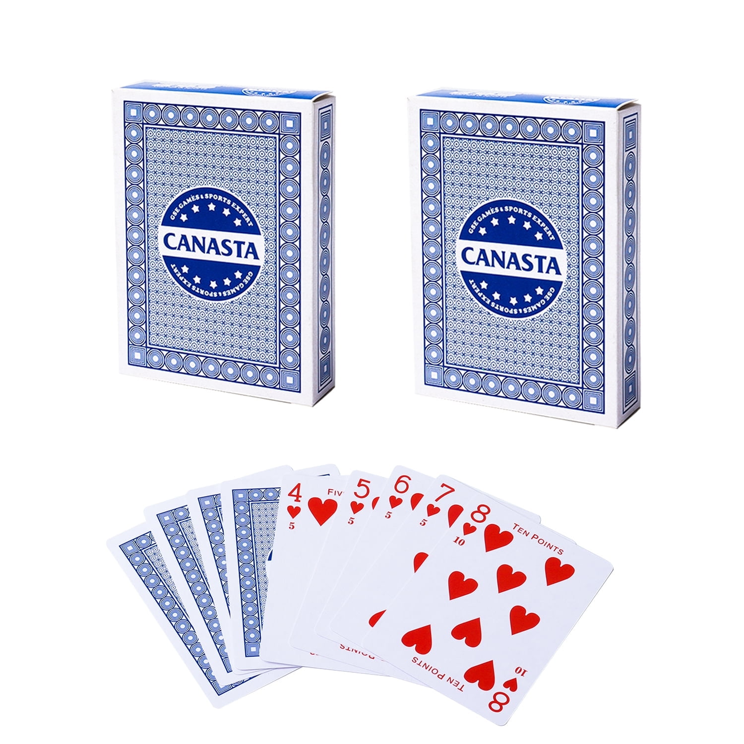 GSE Games & Sports Expert 2 Decks Canasta Playing Card Game Set with ...