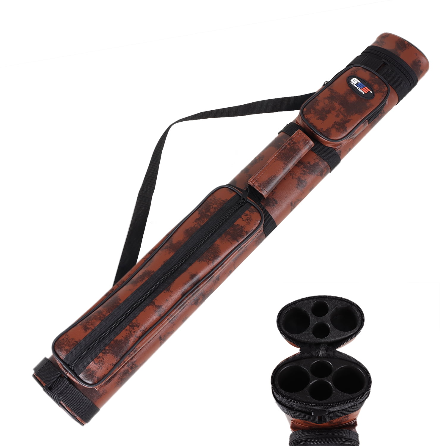 GSE Games & Sports Expert 2x2 Hard Oval Billiard Cue Case, Pool Cue ...